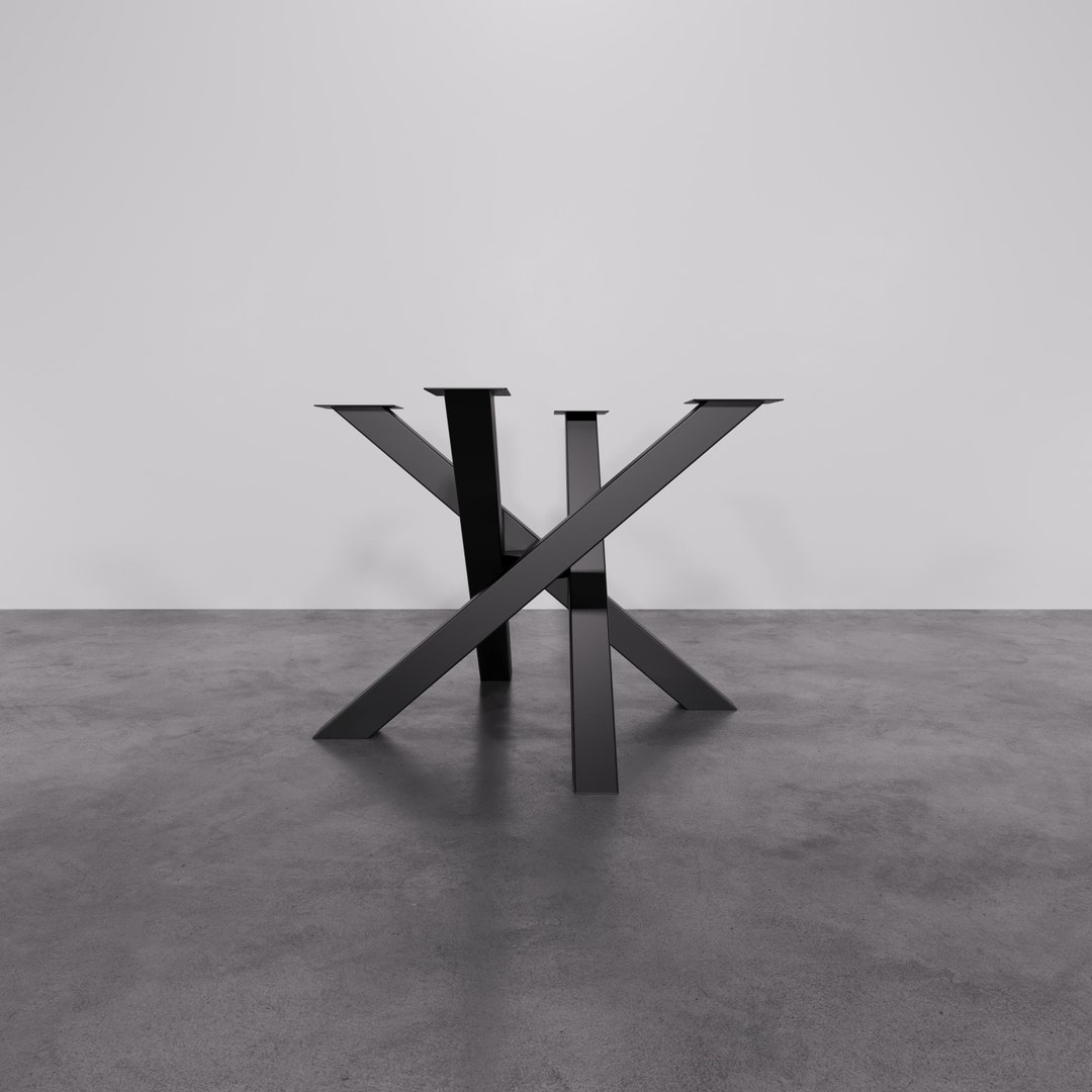 Cross Square Tube Metal Table Base: Modern Dining Table Legs - Etsy