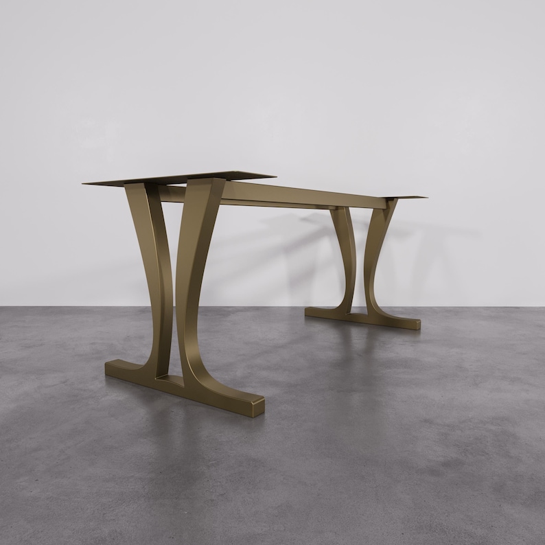 Handmade Gold Metal Table Base: Heavy Duty Pedestal, Modern Industrial ...