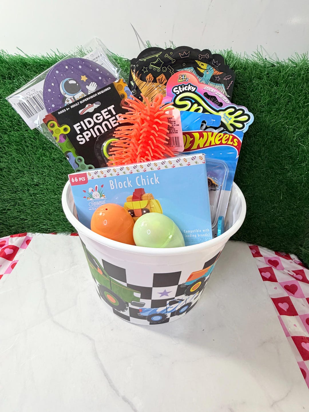 Pre-filled Easter Basket for Boys | Cars, Fidget Toys & Fun Surprises ...