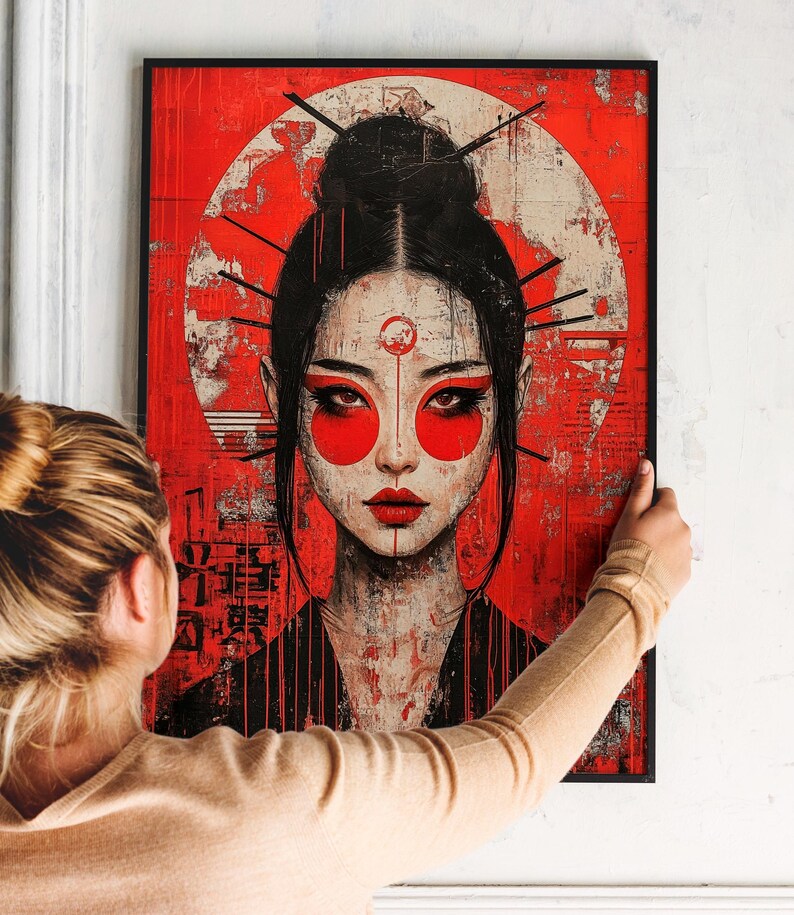 Geisha Street Art Original Abstract Art Poster Print - Etsy
