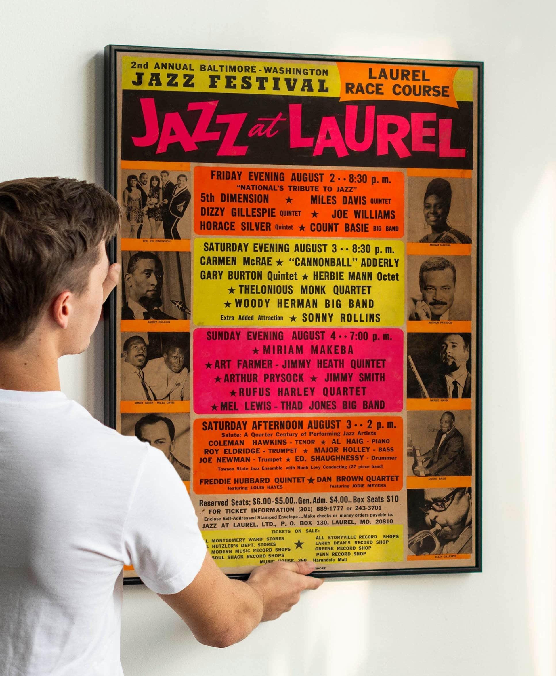 Jazz at Laurel Poster – Classic 1960s Jazz Poster – Vintage Bebop Blues ...