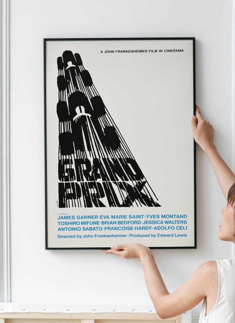 Vintage Racing Movie Poster – Classic Grand Prix Film Print, Retro 60s ...