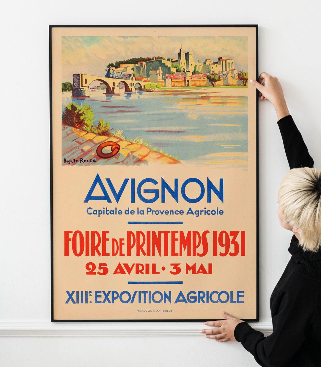 Vintage French Art Poster – Retro 1930s Exhibition Print, Classic ...