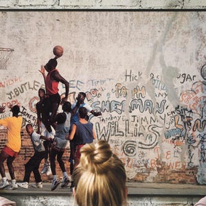 Vintage Basketball Poster – Retro 1980s Slam Dunk Sports Print - Etsy