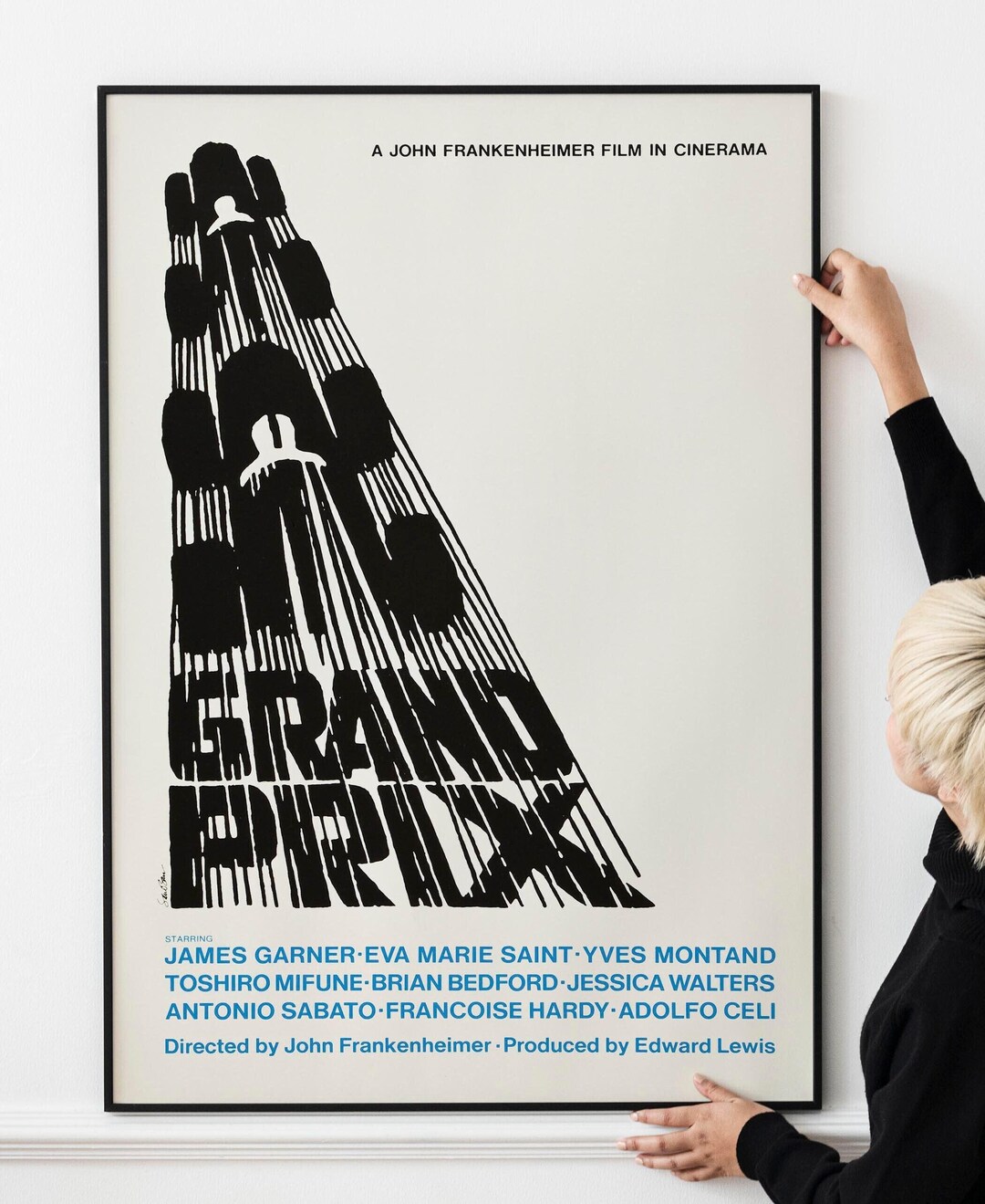 Vintage Racing Movie Poster – Classic Grand Prix Film Print, Retro 60s ...