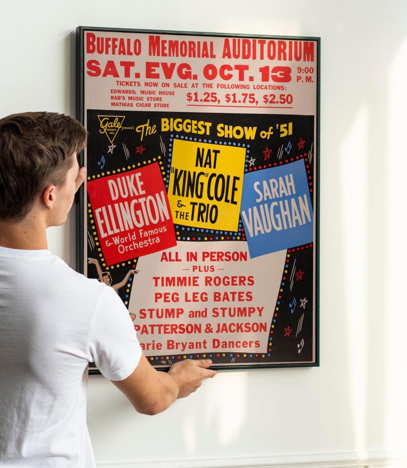 TWO 2x Retro Jazz Concert Poster – Vintage Jazz Big Band Era ...