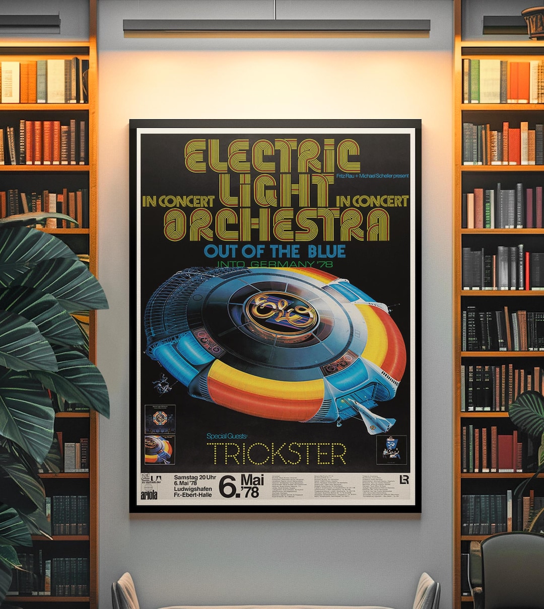 Vintage ELO Poster – 1978 Electric Light Orchestra Concert Art, Classic ...