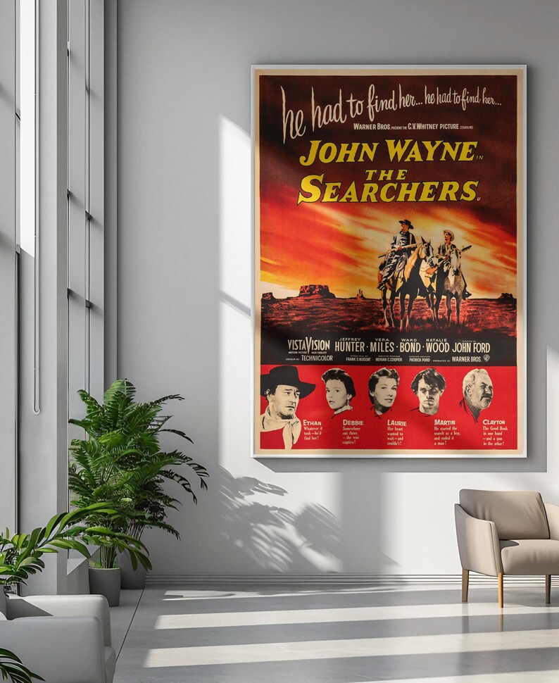 1950s Vintage Western Movie Poster – Classic Cowboy Adventure Film ...