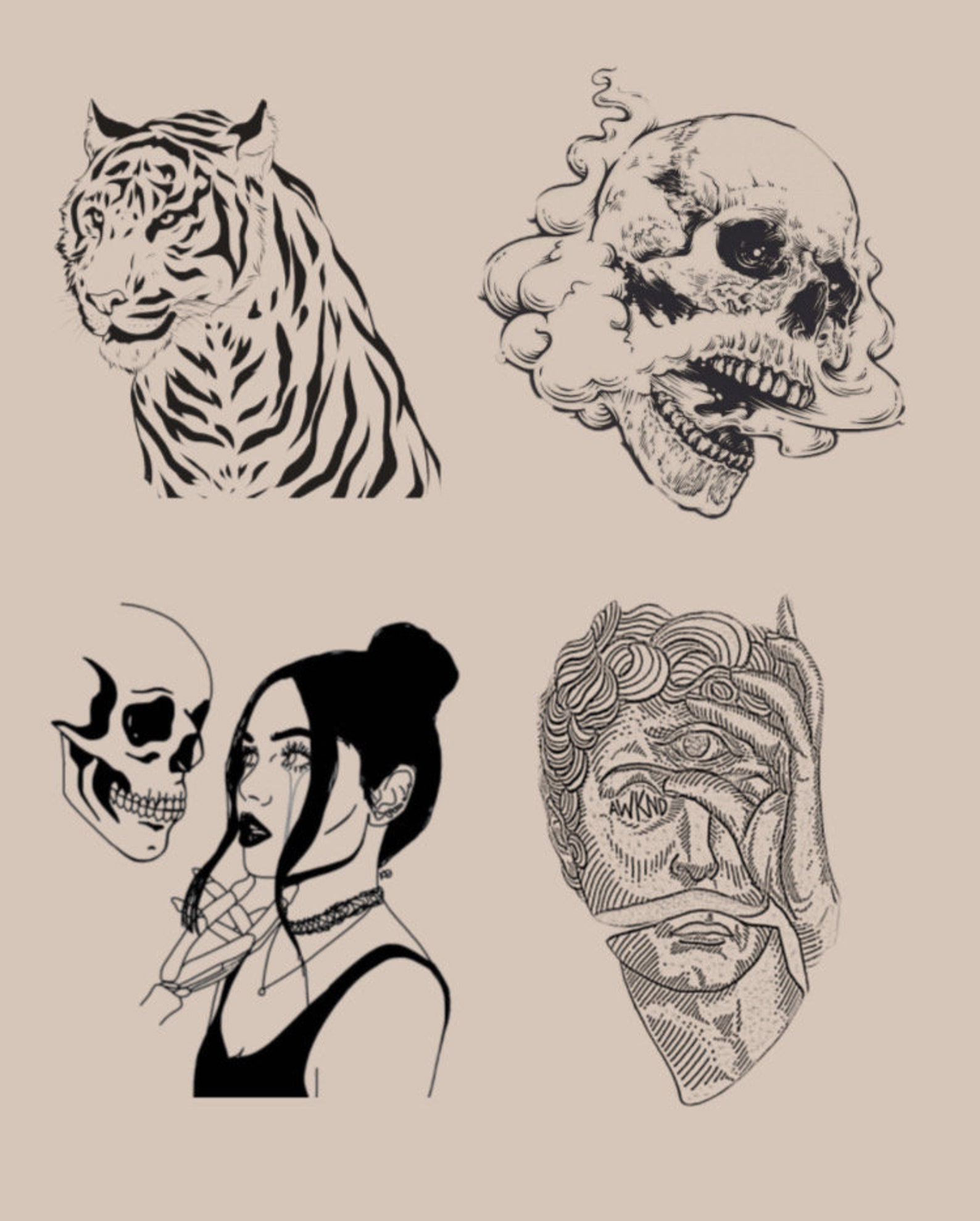 Tattoo Stamps | Tattoo Ideas | Simple Tattoos | Digital Download ...