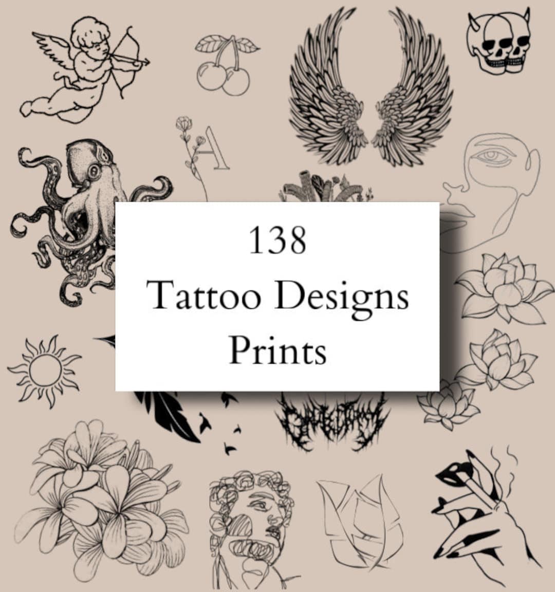 Tattoo Stamps | Tattoo Ideas | Simple Tattoos | Digital Download ...