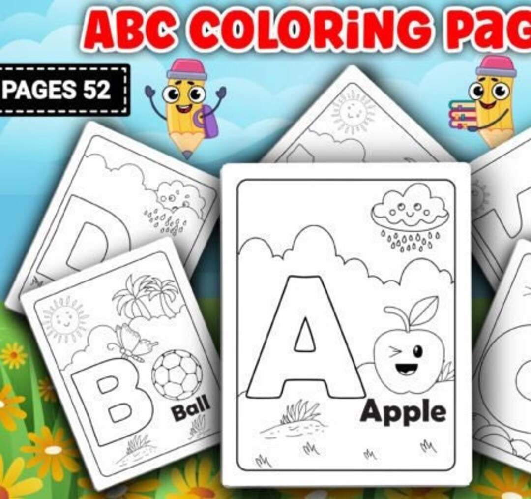 ABC Alphabet Coloring Pages for Kids Nursery Preschool Activity Pages ...