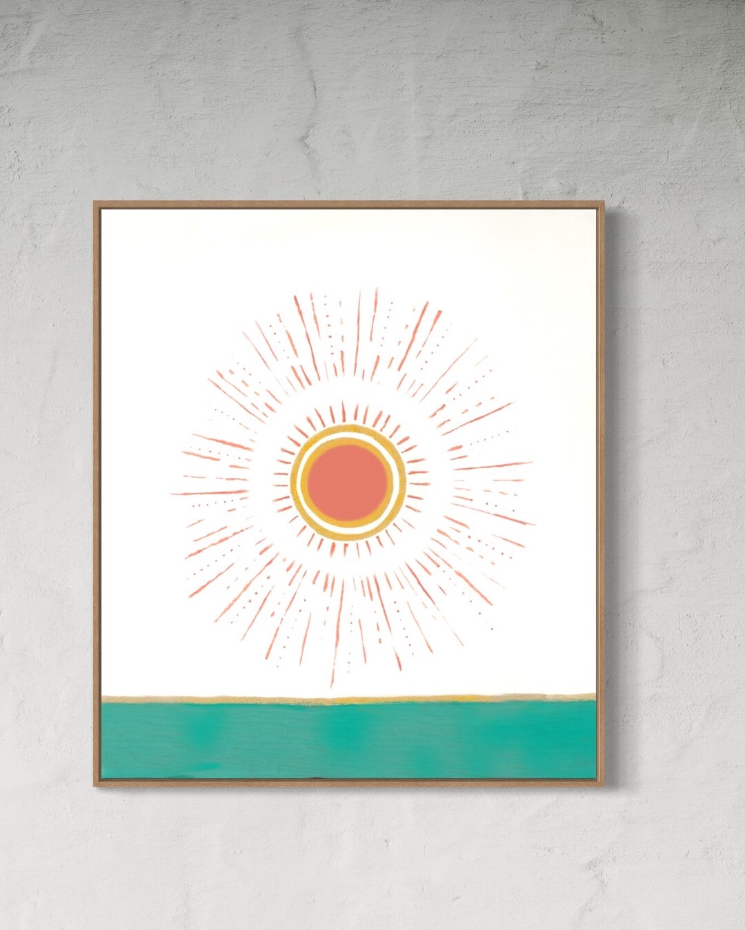 Bohemian Sun and Ocean Art Print - Minimal - Modern - Design- Boho ...
