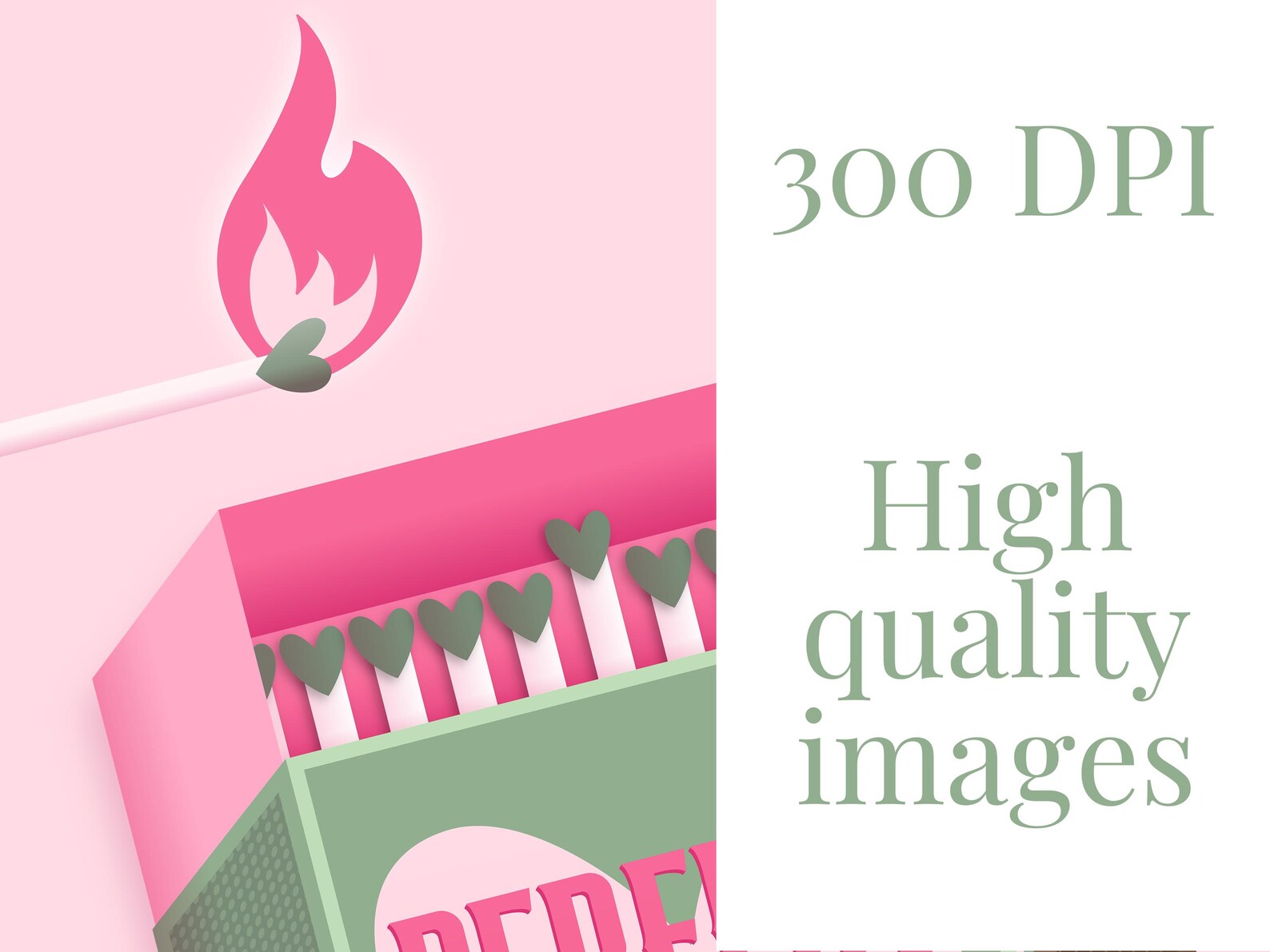 Sage Green and Pink Perfect Match Wall Art: Retro Matchbox Printable ...