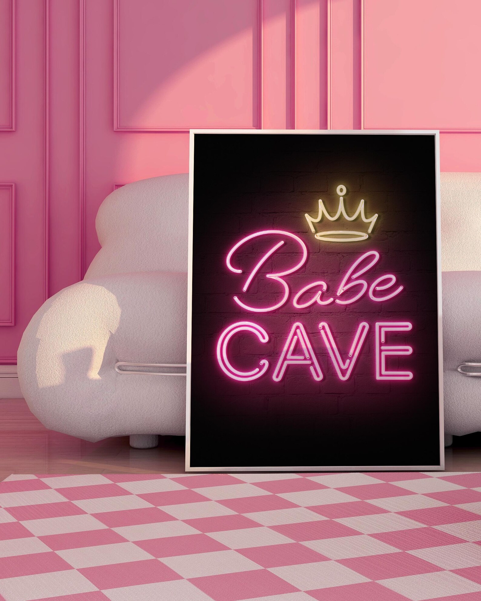 Babe Cave Neon Sign Art: Preppy Pink Dorm Decor (digital Print) - Etsy