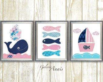 Pink Navy Nautical - Etsy