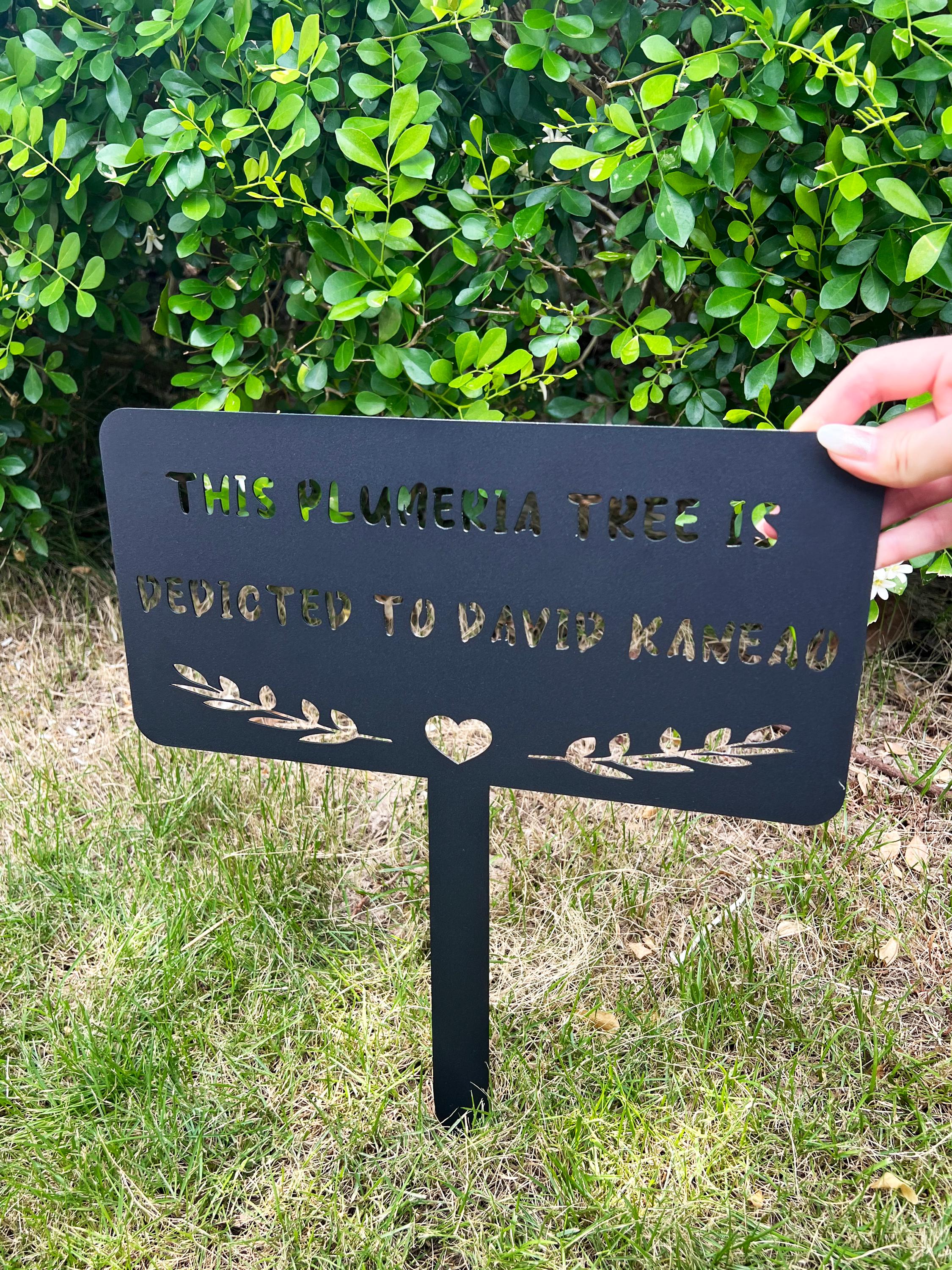 Tree Plaque Marker, Personalized Tree Metal, Tree Garden Sign, Metal ...