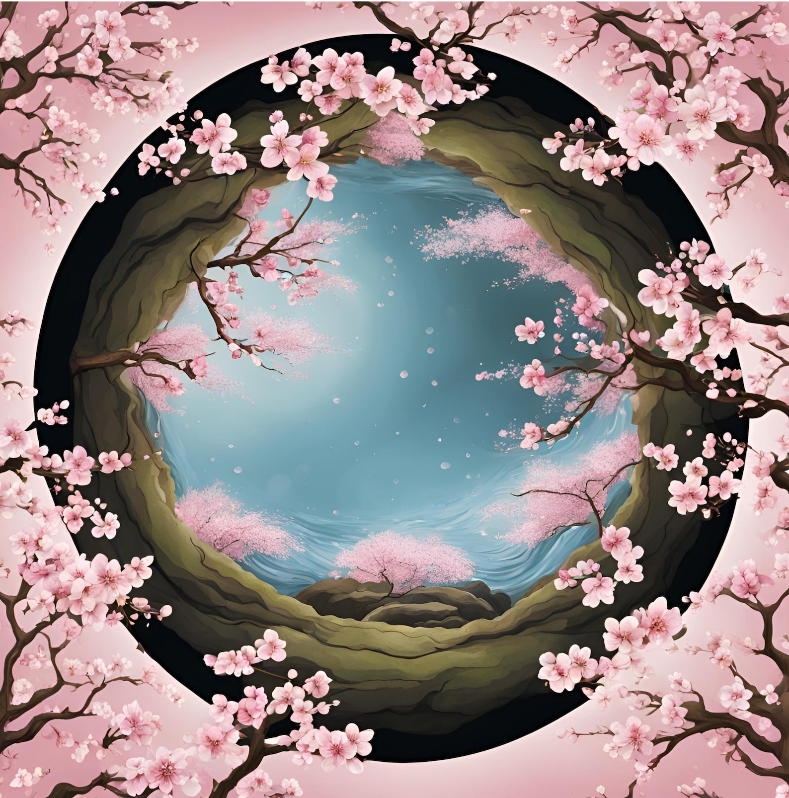 Japanese Cherry Blossom Wall Art/ Digital Art/ Gift for Travelers ...