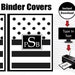 Editable Binder Covers Inserts Spines Black White Dots Stripe School ...