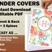 Editable Printable Binder Folder Covers Insert Floral Flowers Pastel ...