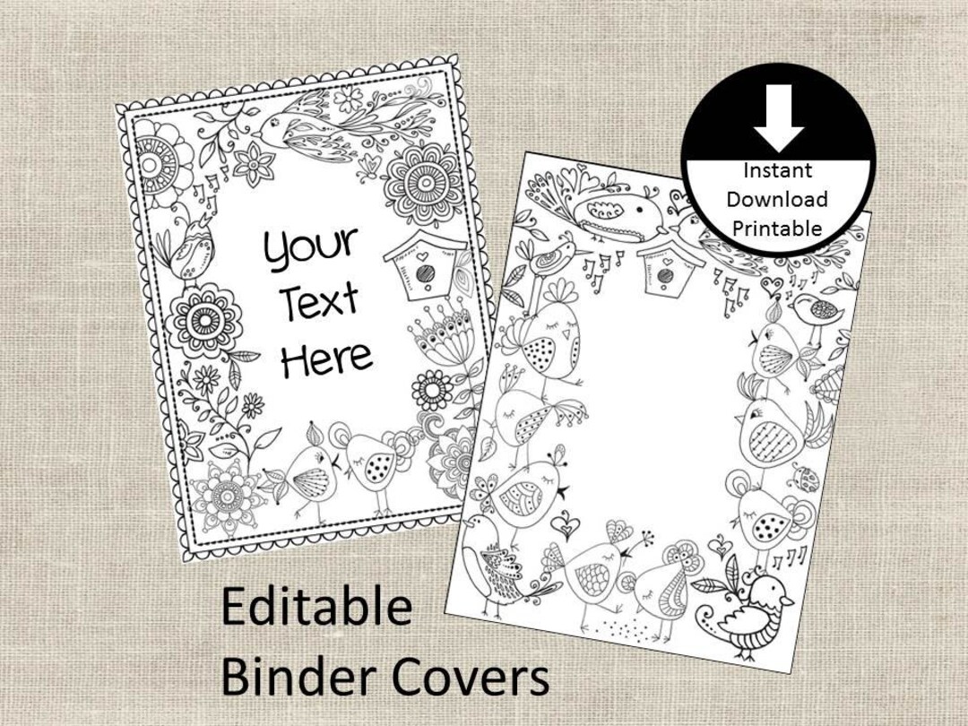 Binder Covers Insert Doodle Color Page Adult Color Page School Student ...