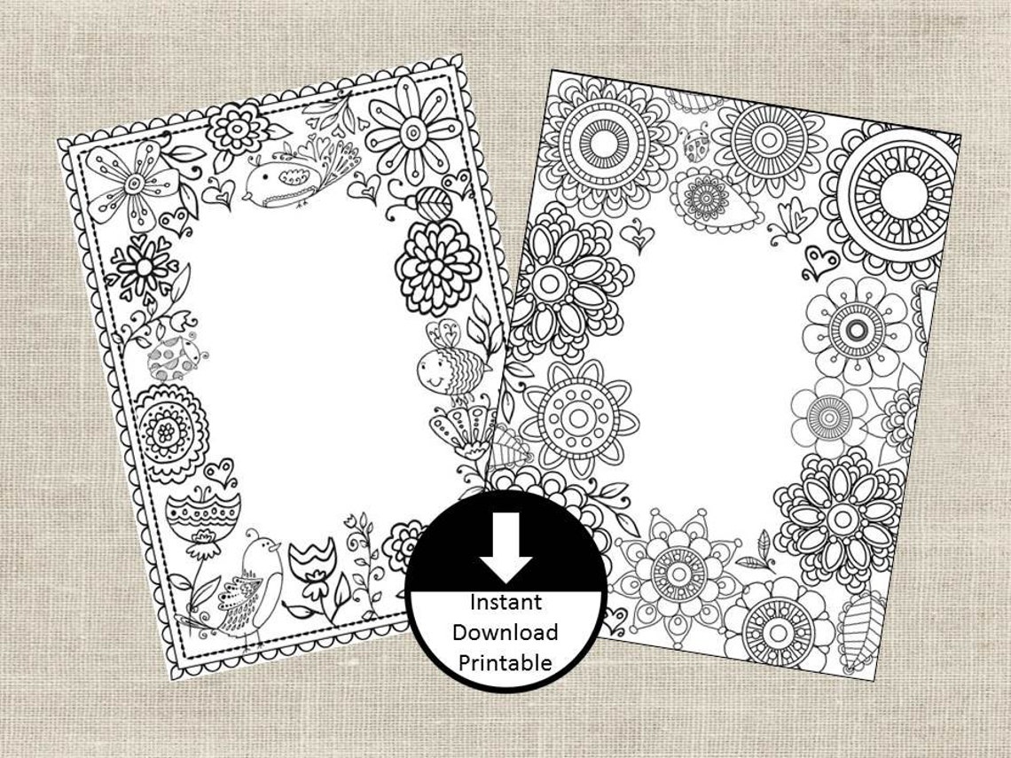 Binder Covers Insert Doodle Color Page Adult Color Page School Student ...