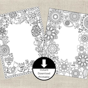 Binder Covers Insert Doodle Color Page Adult Color Page School Student ...