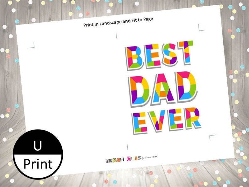 Printable Card Simple Fathers Day Best Dad Ever From Daughter or Son ...