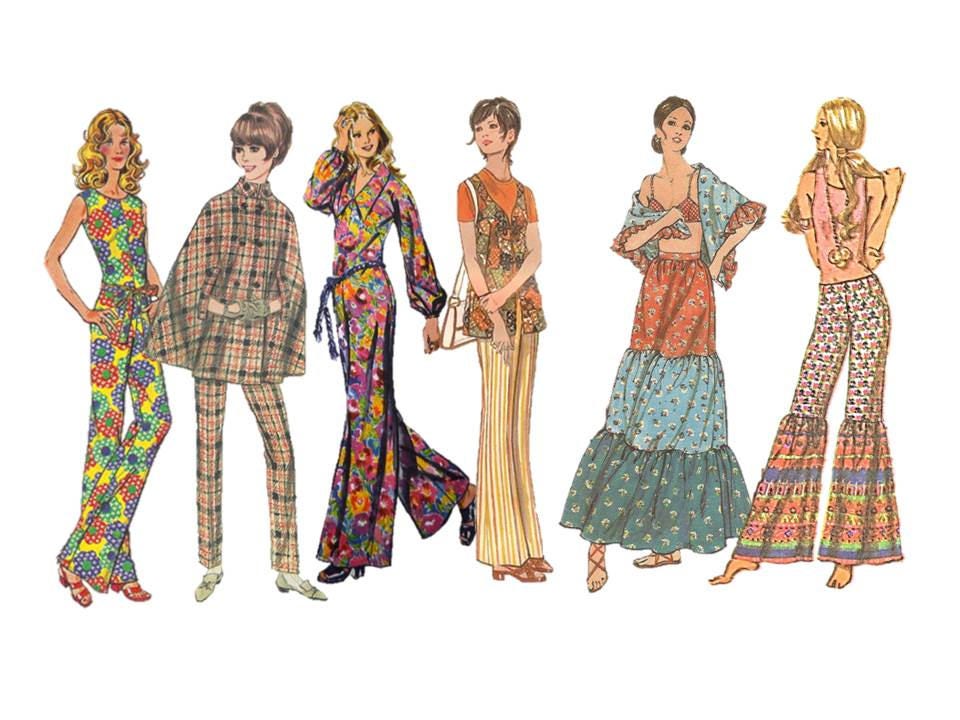 Clip Art 70's Vintage Retro Mod Fashion Sewing Pattern - Etsy