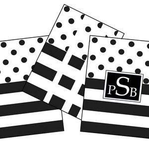 Editable Binder Covers Inserts Spines Black White Dots Stripe School ...