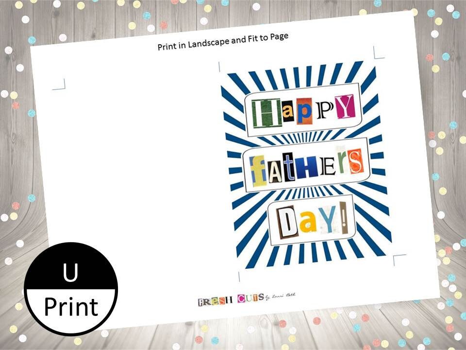 Printable Card Fathers Day Magazine Cutout Ransom Letters From | Etsy