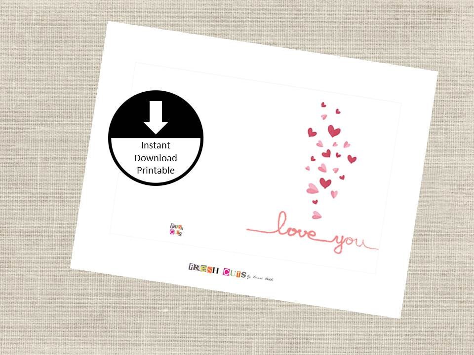 Printable Love Card Simple Love You Card for Anyone Anytime | Etsy