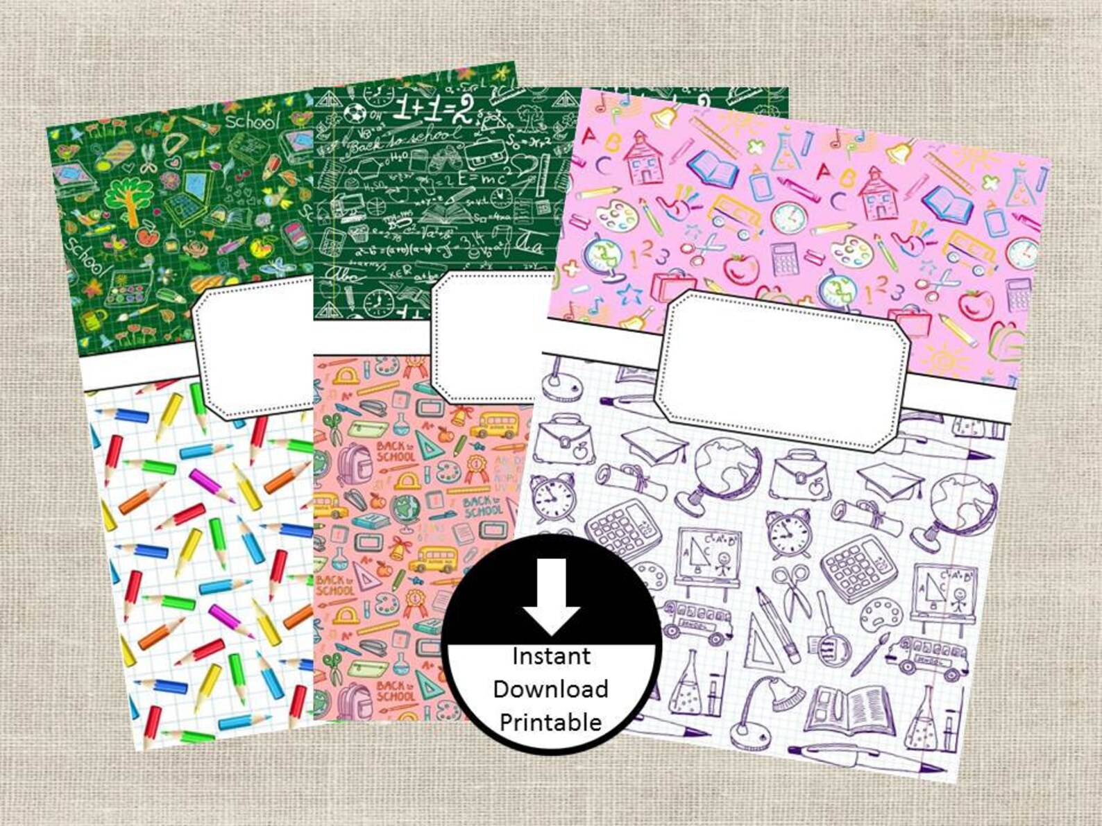 Binder Covers Doodles Art Creative Set of 5 School Student - Etsy