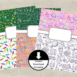 Binder Covers Doodles Art Creative Set of 5 School Student Teacher ...