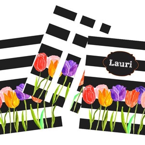 Editable Binder Folder Covers Insert Spines Name Stripe Watercolor ...