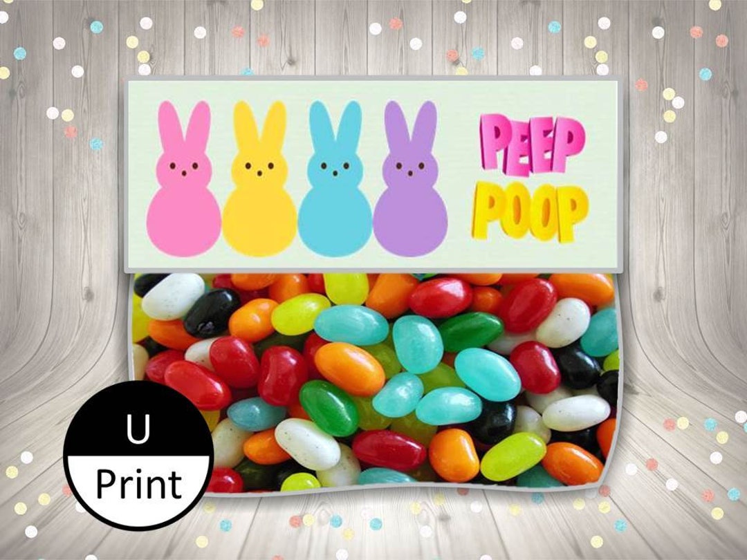 Printable Easter Treat Candy Bag Topper Funny Bunny Rabbit Peeps Poop ...