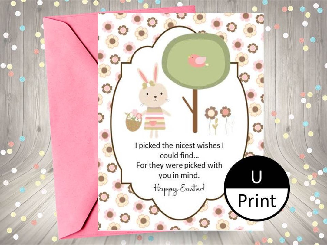 Printable Easter Card Happy Easter Parents Grandparent Girl Boy Child ...