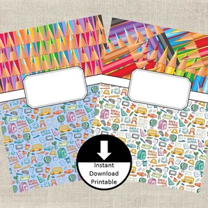 Binder Covers Doodles Art Creative Set of 5 School Student Teacher ...