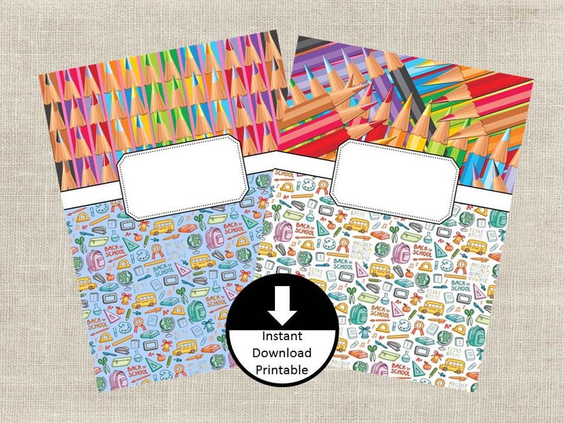 Binder Covers Doodles Art Creative Set of 5 School Student - Etsy