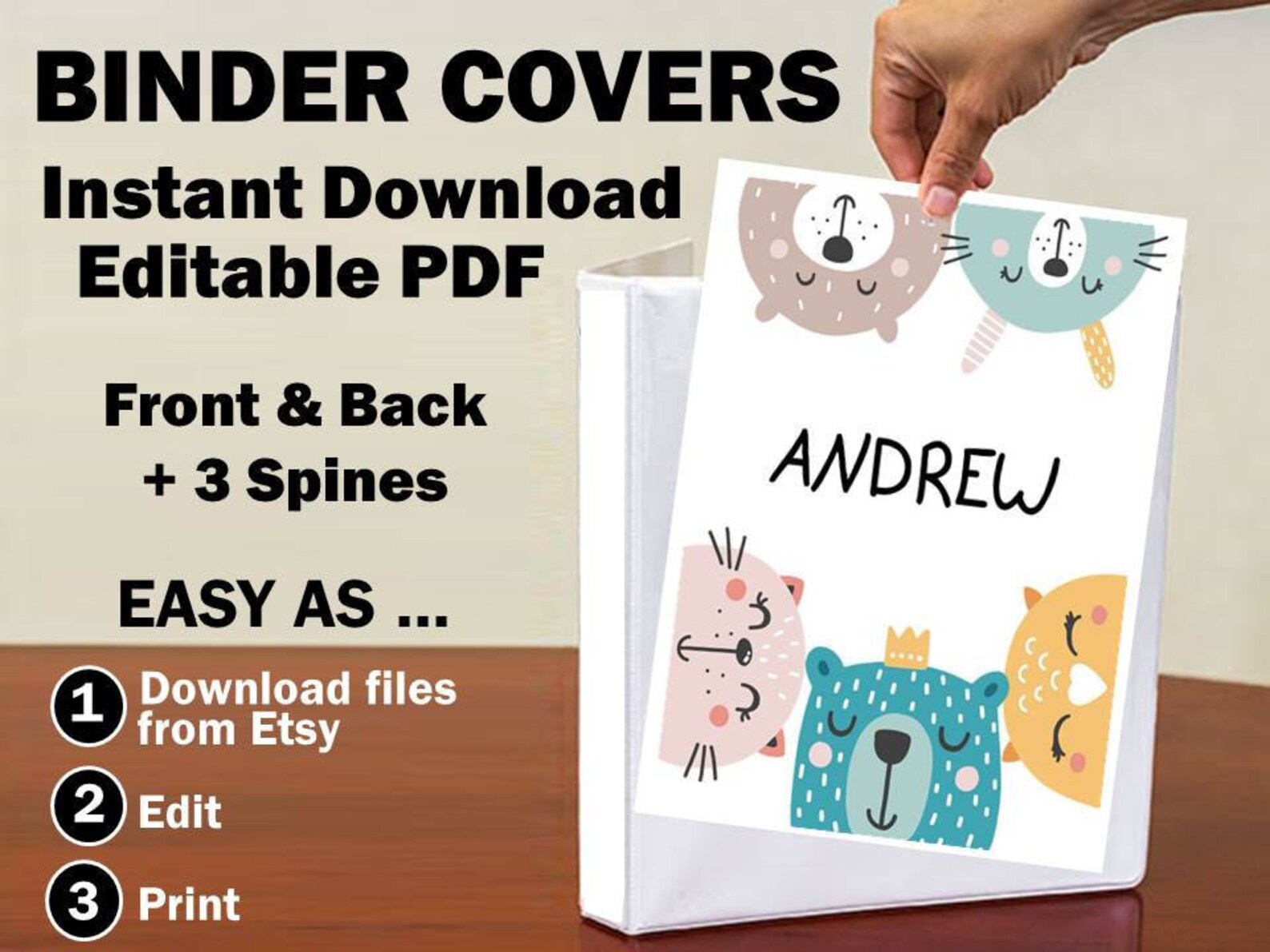 Editable Binder Covers Folder Inserts With Spines Childrens - Etsy