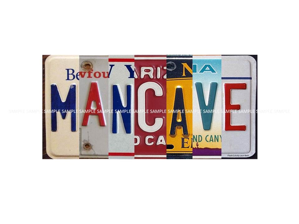License Plate Art Sign Man Cave DIY Gift Full Size Wall Art PDF and PNG ...