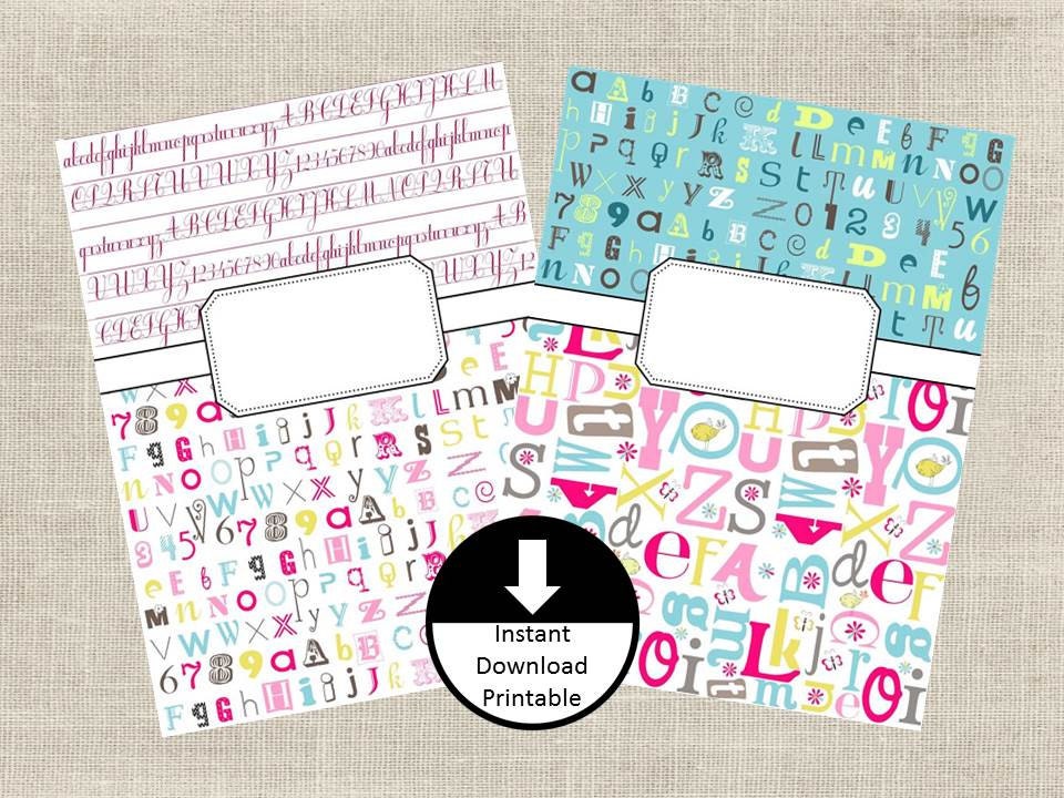 Editable Binder Covers Letters Alphabet Set of 5 School | Etsy