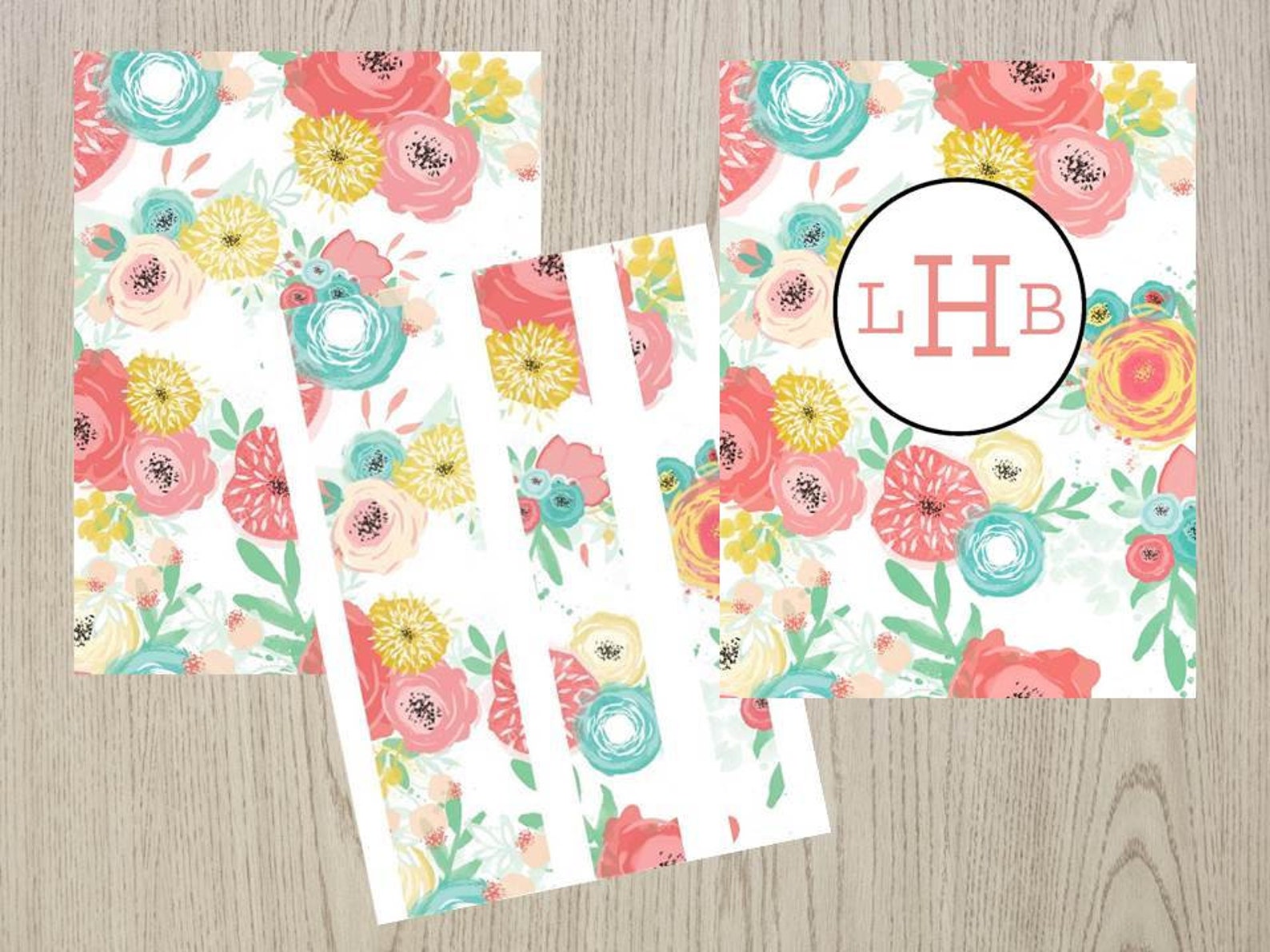 Editable Printable Binder Folder Covers Insert Floral Flowers | Etsy