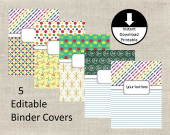 Binder Covers Candy Land Student Teacher Editable Printable Set of 5 ...