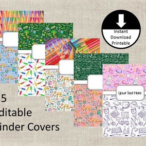 Binder Covers Doodles Art Creative Set of 5 School Student Teacher ...