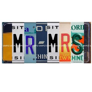 License Plate Art Sign Mr Mrs DIY Wedding Gift Full Size Wall Art PDF ...
