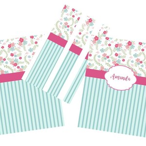 Instant Download Binder Folder Covers Insert Name Country Chic Floral ...