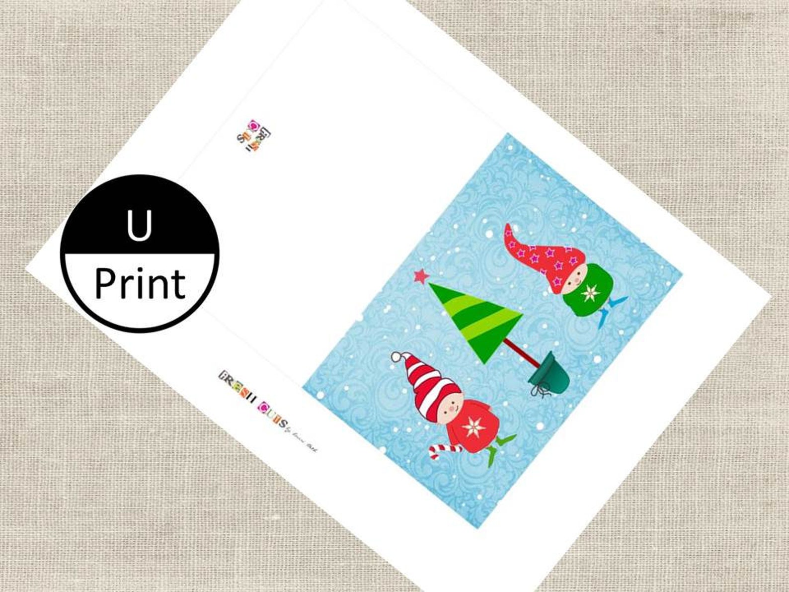 Printable Christmas Holiday Childrens Cute Card Santa's Elves Helpers ...