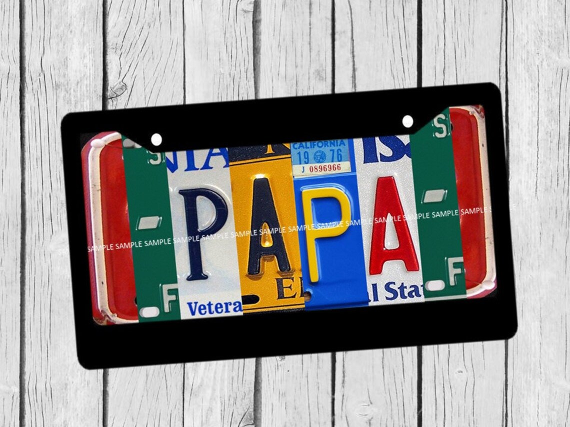 License Plate Art Sign Papa DIY Gift Full Size Wall Art PDF - Etsy