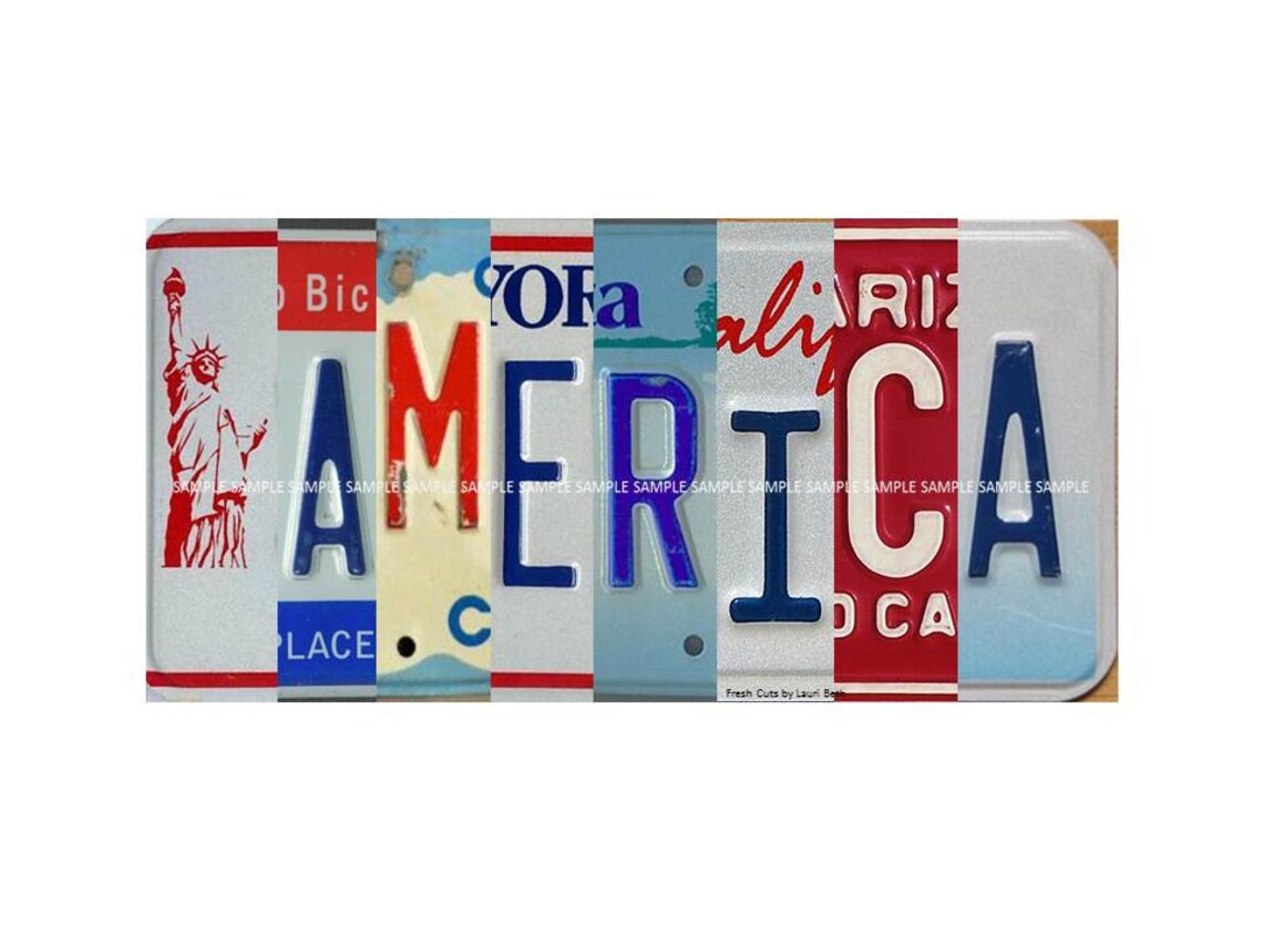 License Plate Art Sign America DIY Gift Full Size Wall Art PDF and PNG ...