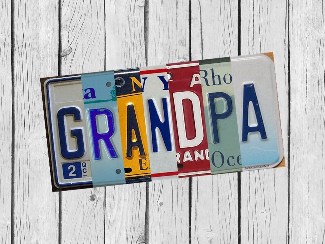 Printable License Plate Art Sign Grandpa DIY Gift Full Size Wall Art ...